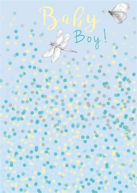 Deckled Edge Geboortekaart Baby Boy Greetz