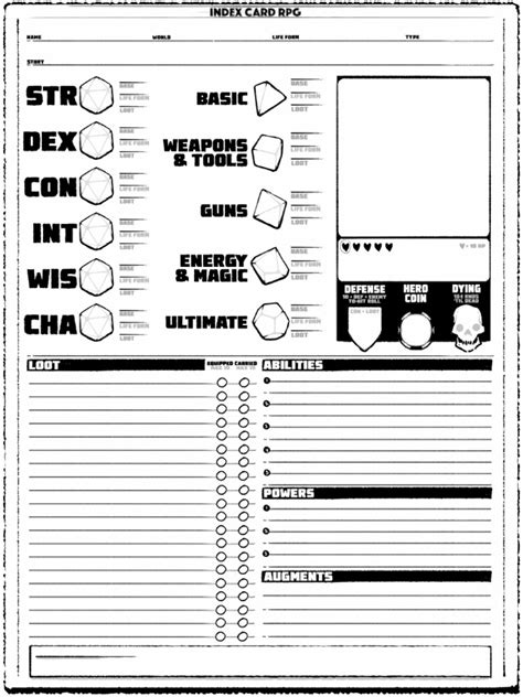 Icrpg Master Edition Character Sheet Pdf