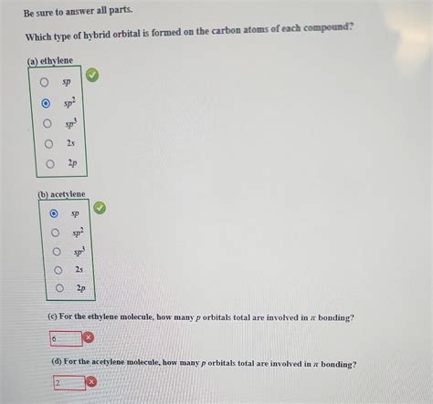 Solved Be Sure To Answer All Parts Which Type Of Hybrid