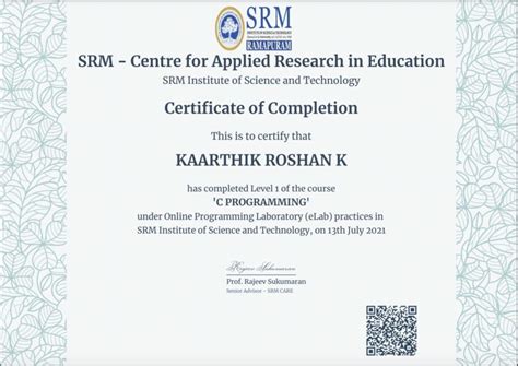 Kaarthik Roshan Kumar On Linkedin Cprogramming Srmuniversity Srmist