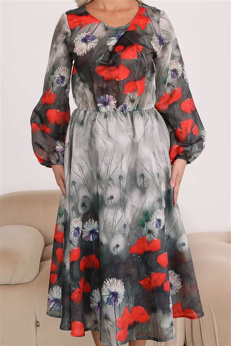 Длинное платье с пышными рукавами W-П5-5282/2 цена-6240 р. купить в ...