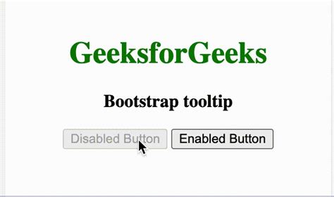 Bootstrap 5 Tooltips Usage Disabled Elements Geeksforgeeks