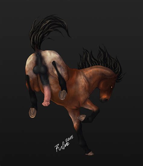 Rule 34 2015 Anus Balls Black Balls Black Mane Black Markings Black Tail Brown Body Brown Eyes