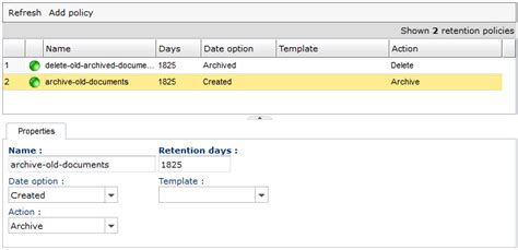 Retention Policies Logicaldoc