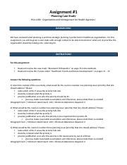 HSA 4180 Assignment 1 Instructions Docx Assignment 1 Planning Case
