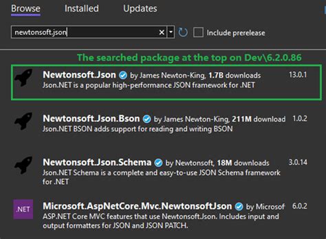 Bug The Searched Package Does Not Appear At The Top Of Package List In Browse Tab Issue