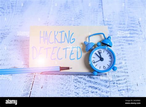 Handwriting Text Hacking Detected Conceptual Photo Identify The