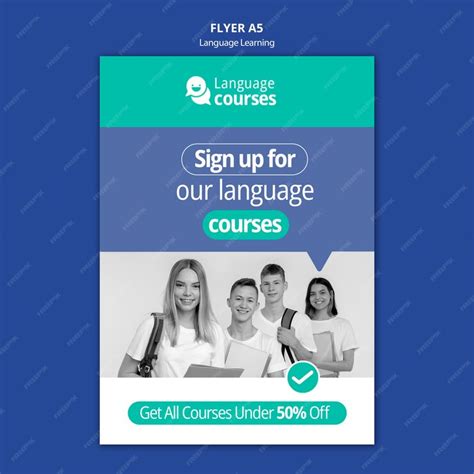 Free Psd Language Learning Flyer Template