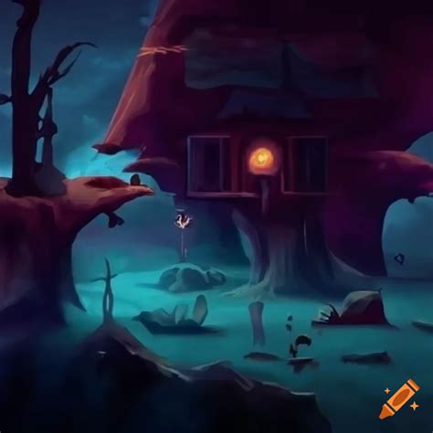 Whimsical Indie Video Game Town With Fantasy Background On Craiyon