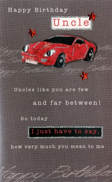 Happy Birthday Uncle Embellished Greeting Card Cards Love Kates