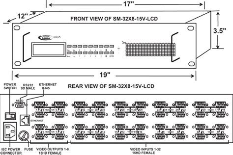 Video Matrix Switch CAD Drawing Multiple Computer Monitor Router