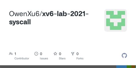 github owenxu6 xv6 lab 2021 syscall