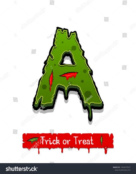 Halloween Horror Zombie Font Green Color Stock Vector Royalty Free