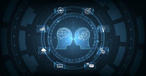 Ai 또는 인공 지능과의 인간 채팅 프리미엄 벡터