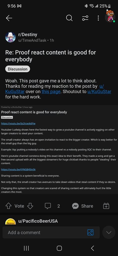 Re Re React Content Being Beneficial Rdestiny