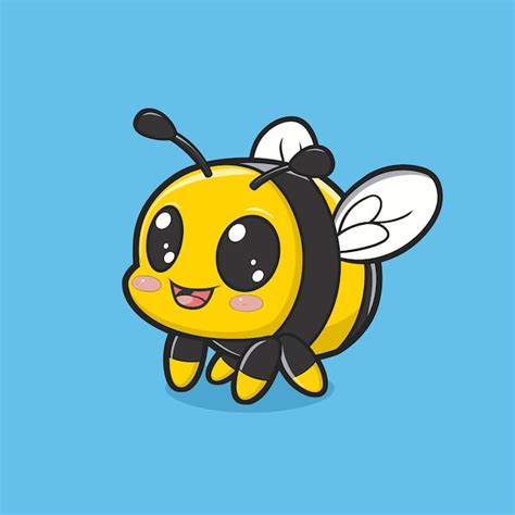 Premium Vector Kawaii Cute Honey Bee Cartoon Illustration