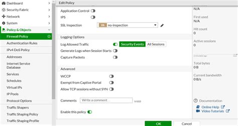 technical tip how to enable tcp sessions without fortinet community