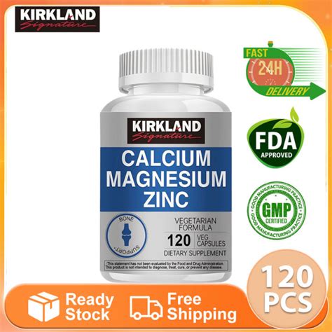 Kirkland Calcium Magnesium Zinc Supplement Supports Bone And Nerve