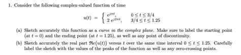 Solved 1 Consider The Following Complex Valued Function Of
