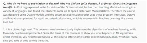 Why Does Andrew Ngs Machine Learning Course Use Octave Instead Of R