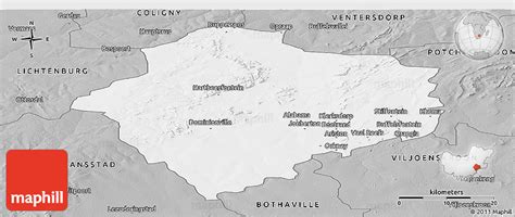 Gray Panoramic Map Of Klerksdorp