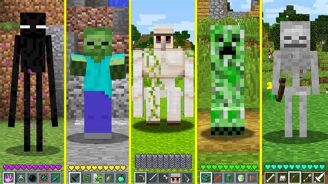 Minecraft How To Play Enderman Zombie Golem Creeper Skeleton All