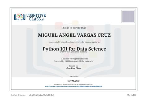 Certificado De Python For Data Science Cognitive Class