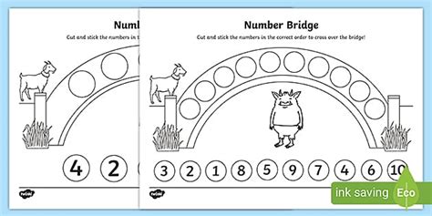 Number Bridge Cut And Stick Worksheet Teacher Made Worksheets Library