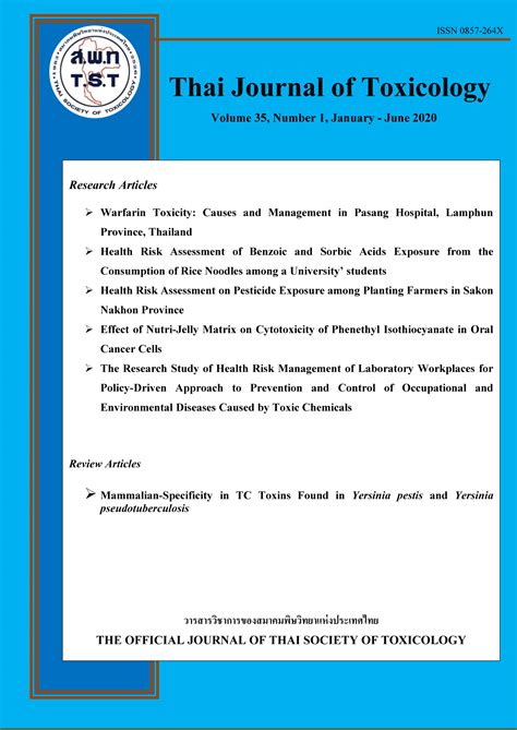 Archives Thai Journal Of Toxicology