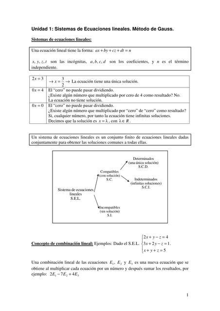 Sistemas De Ecuaciones Lineales Metodo De Gauss Valeria Udocz