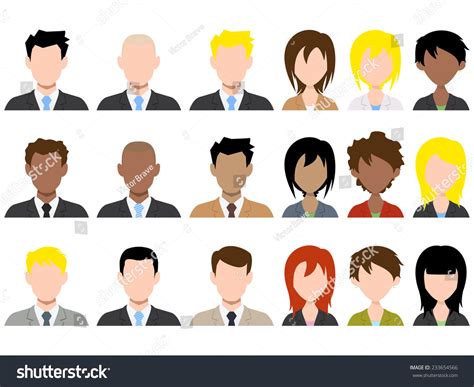 Different Male Female Avatar Vector Illustration Stock Vector Royalty