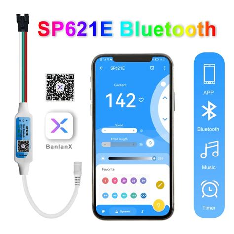 DC V V SP E Pin Mini Bluetooth Controller APP Control Pixels For Ws Ws