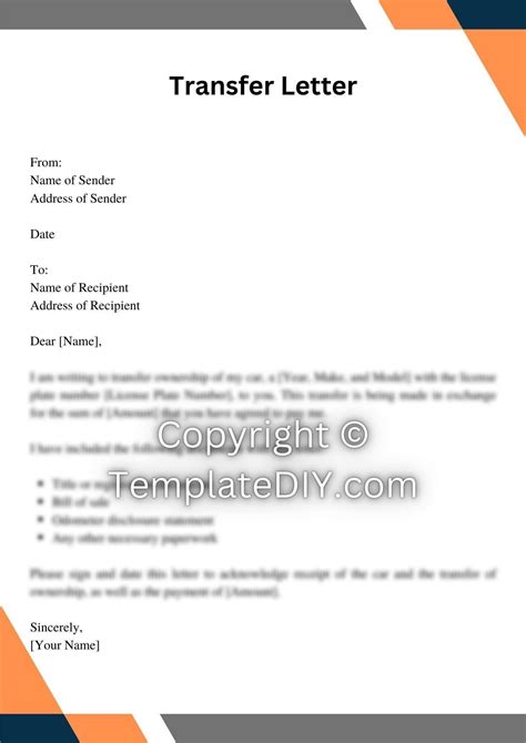 Letter Of Car Ownership Transfer Sample Examples In Pdf Word In 2023
