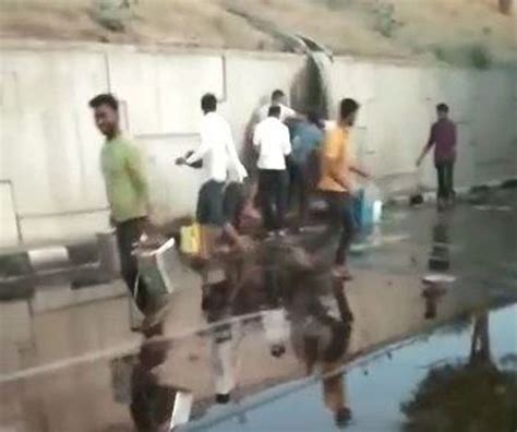 After The Accident The Soybean Oil Flowing From The Tanker Was Filled