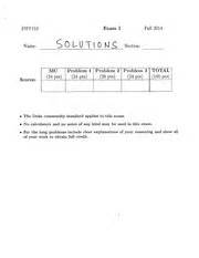 Midterm Solutions PHY Exam Fall Name S O L U O Section MC Problem Problem