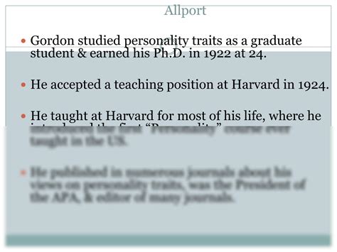 Solution Gordon Allport Trait Theory Studypool