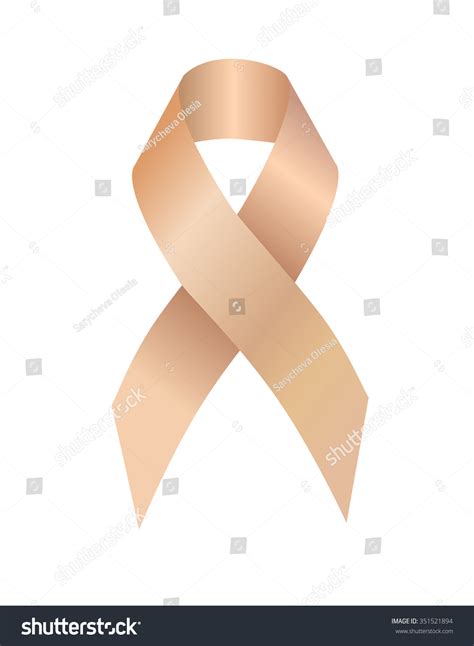 Peach Ribbon Stands Uterine Cancer Endometrial Stock Illustration