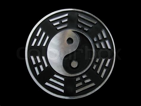 Yin Yang With Trigrams In Square Stock Image Colourbox