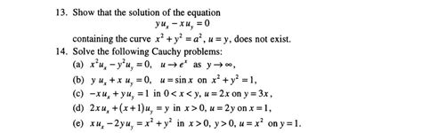 Solved 13 Show That The Solution Of The Equation Yuxxuy 0 Chegg