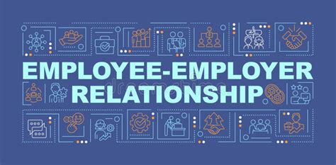 Employee Employer Relationship Word Concepts Dark Blue Banner Stock