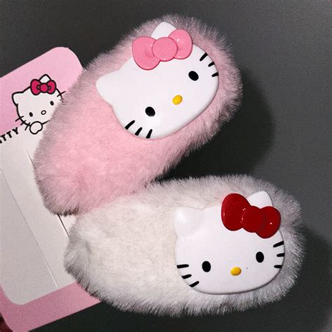 정품 당일배송 희귀템y2k 키티 헤어핀 정품 겨울 머리핀 똑딱핀 키티 헤어핀 퍼헤어핀 공연 체육대회필수템 갸루 하라주쿠 에이블리