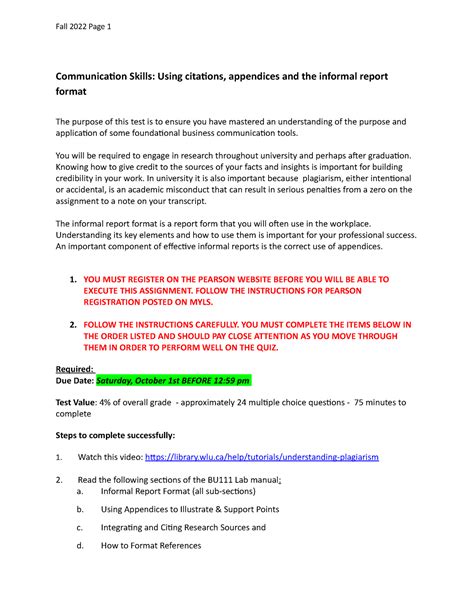 Communication Skills Using Citations Appendices And The Informal