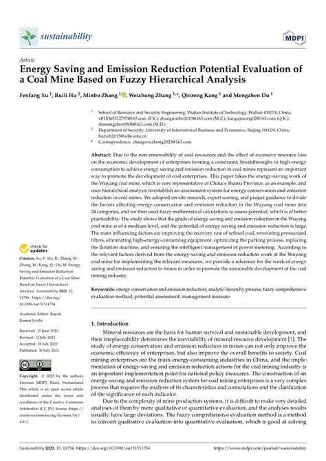 Pdf Energy Saving And Emission Reduction Potential Evaluation Of A