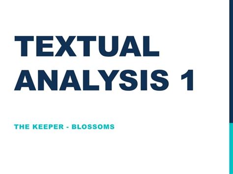 Textual Analysis 1 Ppt