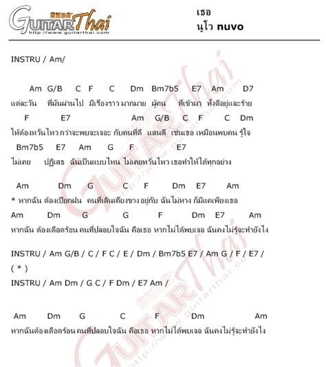 คอร์ดเพลง เธอ นูโว Nuvo