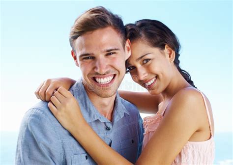 Romantic Couple Outdoors Portrait Of Romantic Couple Having Wonderful