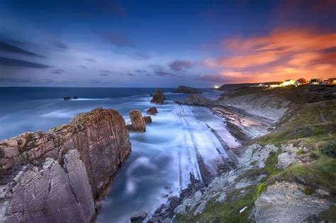 Costa De Cantabria Spain Bexh Shore Coast Ocean Sea Wallpapers