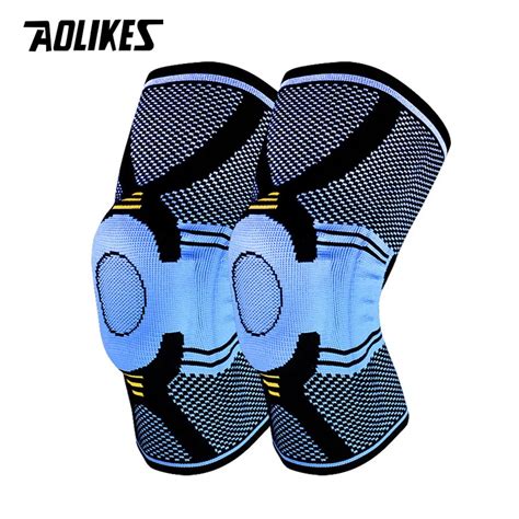 AOLIKES 1 Pair Basketball Running Spring Support Silicon Padded Knee