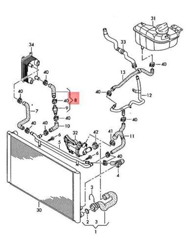 Genuine AUDI A8 S8 quattro 4E2 Coolant Hose With Coolant Regulator ...