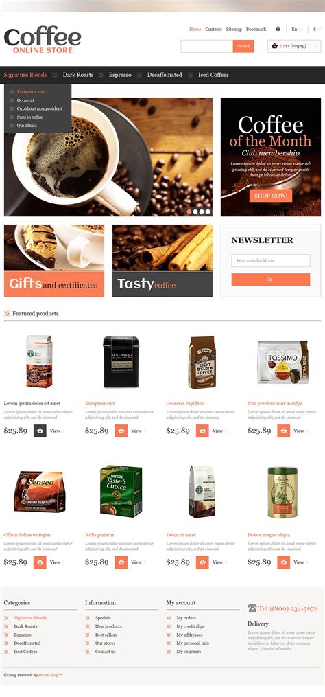 Best Coffee Supplier Store Ecommerce Store Prestashop Themes